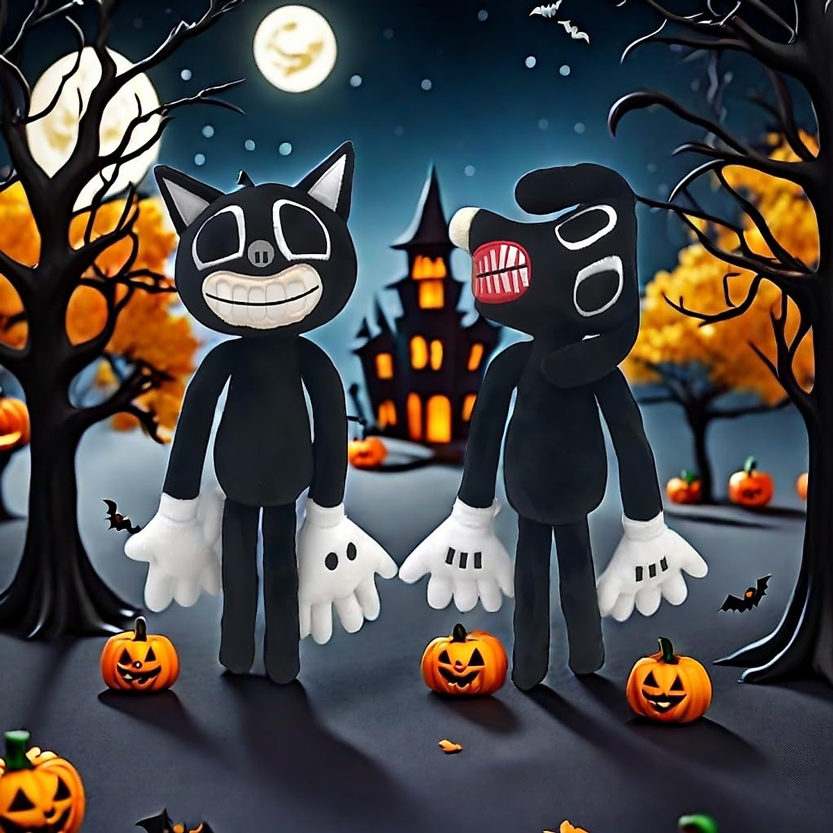 POPRORE Siren Head Plush Toys Cartoon Dog Cartoon Cat Cartoon Rabbit Plush Toys Halloween Christmas Horror Plush Toy for Home Party Gift Birthday Toy (Cat&Dog)