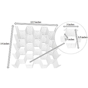 Evelots 4 Pack Dresser Drawer Organizer-Divider-Sock-Belt-Scarf-Underwear-112 Slots Total