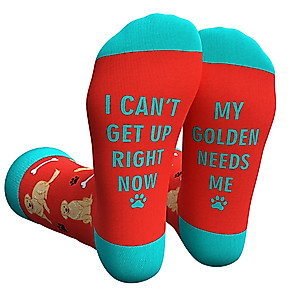 Cavertin Women's Socks Pug, Dachshund, Horse, Flamingo, French Bulldog, Golden Retriever, Bee, Elephant, Cow, Chicken, Fox (Golden)