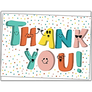 Doodle Me Happy Kids Thank You Cards - 25 Cards With Envelopes - Cute, Fun, Easy Gender Neutral Thank You Notes For Boys and Girls