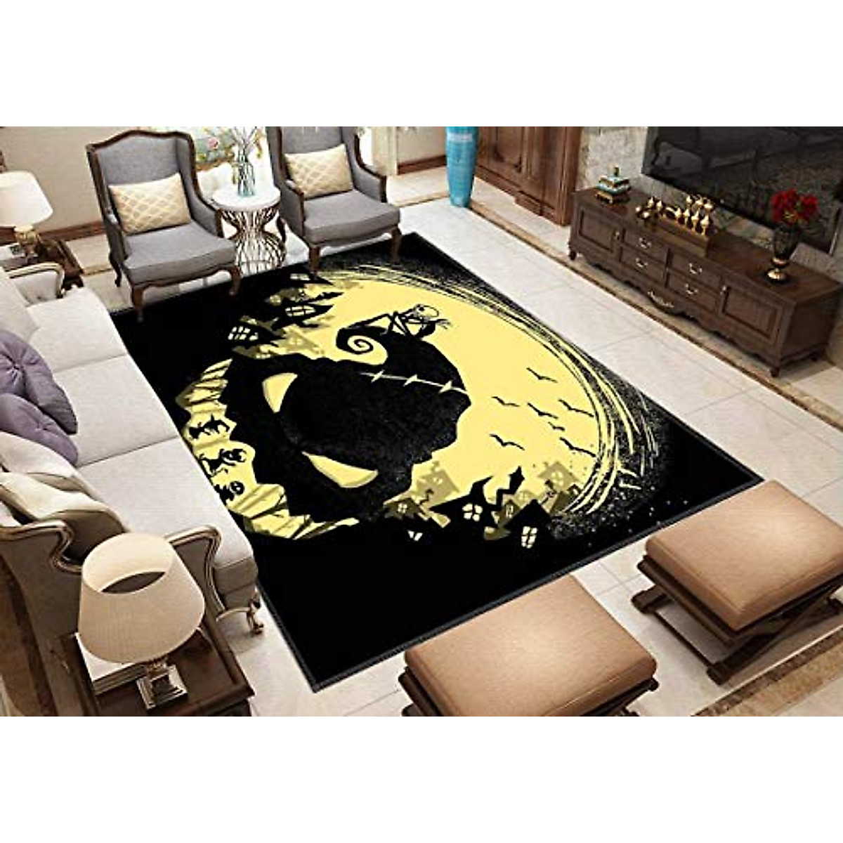 Jack's Nightmare Area Rugs Non-Slip Floor Mat Doormats Home Runner Rug Carpet for Bedroom Indoor Outdoor Kids Play Mat Nursery Throw Rugs Yoga Mat