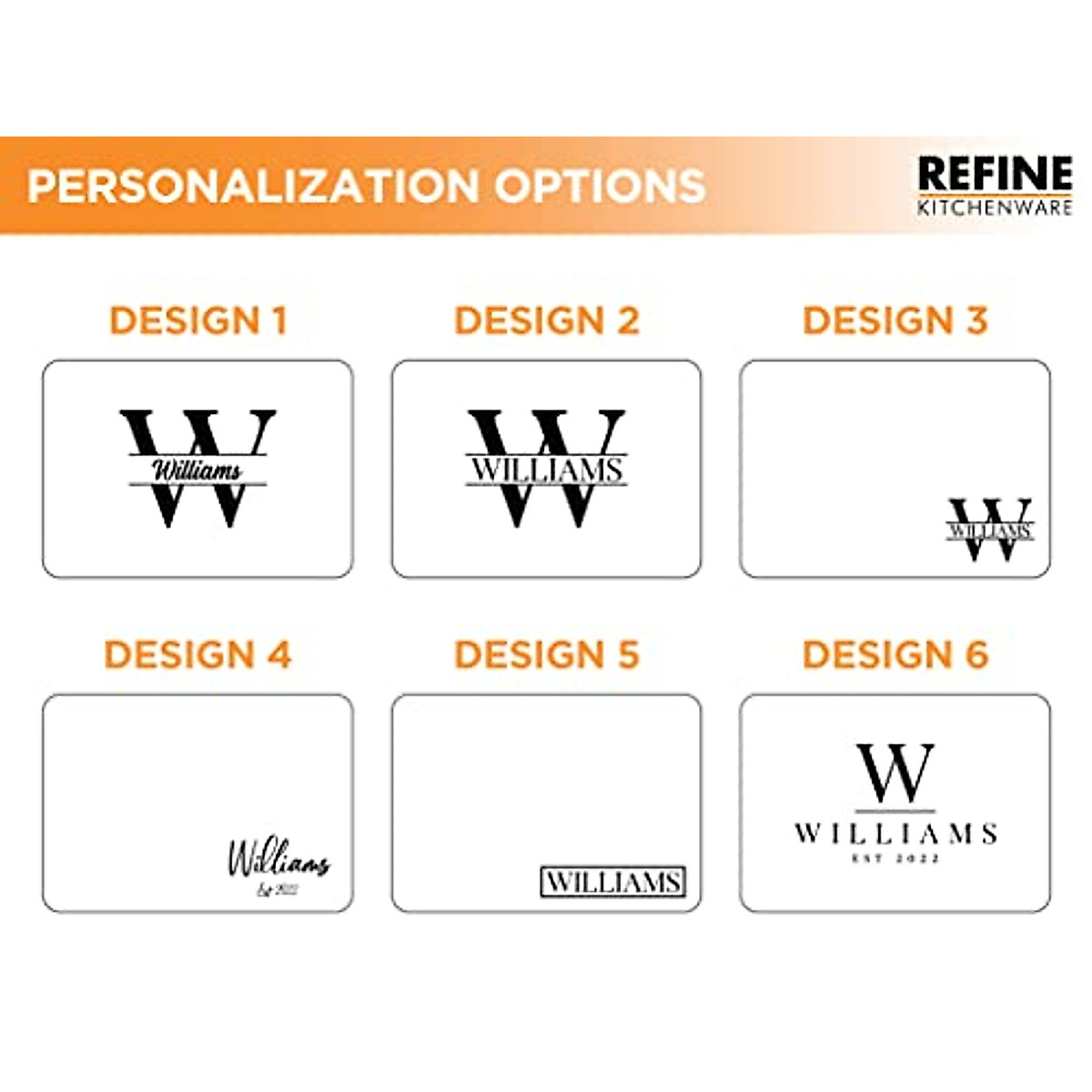 Refine Kitchenware Personalized Cutting Board, USA Made Custom Monogrammed Cutting Board, Custom Christmas Gift, Personalized Charcuterie Board