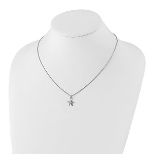 IceCarats 925 Sterling Silver 18 inch Diamond Star Chain Necklace