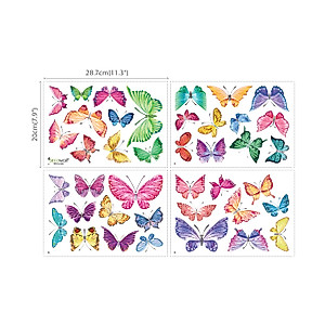 DECOWALL DS-8022 Watercolour Butterflies Kids Wall Stickers Wall Decals Peel and Stick Removable Wall Stickers for Kids Nursery Bedroom Living Room (Small) d?cor