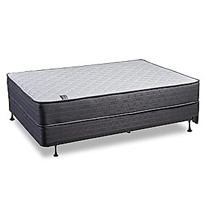 Greaton, 10-Inch Medium Plush Tight top Innerspring Mattress & 8" Wood Box Spring Set with Frame, Twin