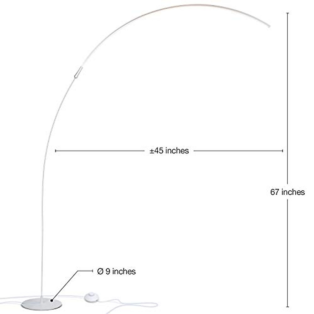 Brightech Sparq Arc Floor Lamp, Ultra Bright Lamp for Living Rooms & Offices – 3-Way Dimmable Smart, Tall Contemporary Standing Lamp for Reading in Bedrooms - Silver