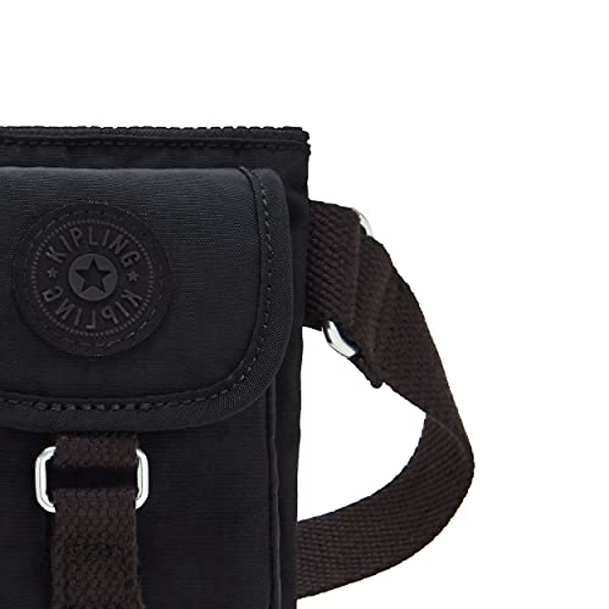 Kipling Women's Presto Pack, Waist Strap with Clip Closure, Nylon Small Travel Handbag, Black Tonal, 11.25''L x 6.5''H x 1.25''D