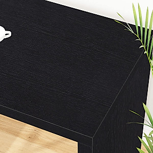 HSH Black L Shaped Computer Desk with Drawers, L Shaped Home Office Desk with Storage Cabinet Shelves, Reversible Corner Wood Writing Desk for Executive Work Study,Large Bedroom Computer Table,55 Inch