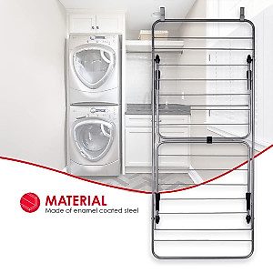 Sunbeam Steel Over the Door Towel Dryer Rack, Grey