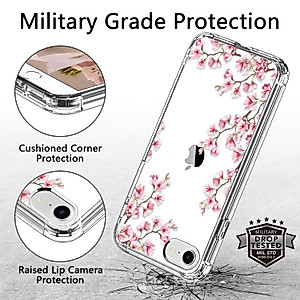 ICEDIO iPhone SE 2022 Case,iPhone SE 2020 Case,iPhone 8 Case,iPhone 7 Case with Screen Protector,Clear TPU Cover with Fashion Designs for Girls Women,Protective Phone Case Nice Florals