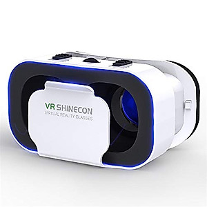 VR Headset for Cellphone, Universal Adjustable Lightweight VR Glasses Without Headphone for Mobile Games & Movies, Compatible 4.7-6.2 inch iPhone or Android, White