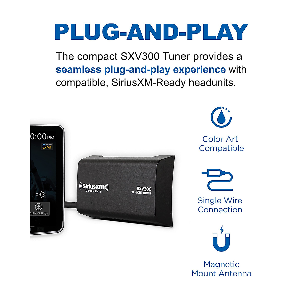SiriusXM SXV300v1 Connect Vehicle Tuner Kit for Satellite Radio with Free 3 Months Satellite and Streaming Service (Renewed)