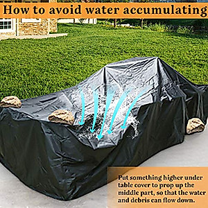 GARDRIT Patio Furniture Covers, Veranda Rectangular/Oval 100% Waterproof Patio Table Cover, 108’’L x 82’’W x 27.5’’H Heavy Duty 600D Outdoor Furniture Set Covers, Black