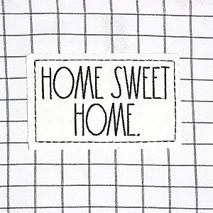 Rae Dunn Kitchen Apron for Adults, Adjustable Aprons for Cooking with Long Strap and Ties, Baking, BBQ, Machine Washable, Cotton Window Pane Apron Embroidered HOME SWEET HOME