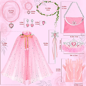 Fedio Princess Cape Set,12Pcs Princess Dress up Clothes for Little Girl, Princess Dresses for Girl 3-8 Years Birthday Gift