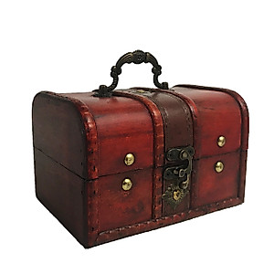 allgala Antique Wooden Jewelry Treasure Keepsake Box 2-PC Set-HD90203