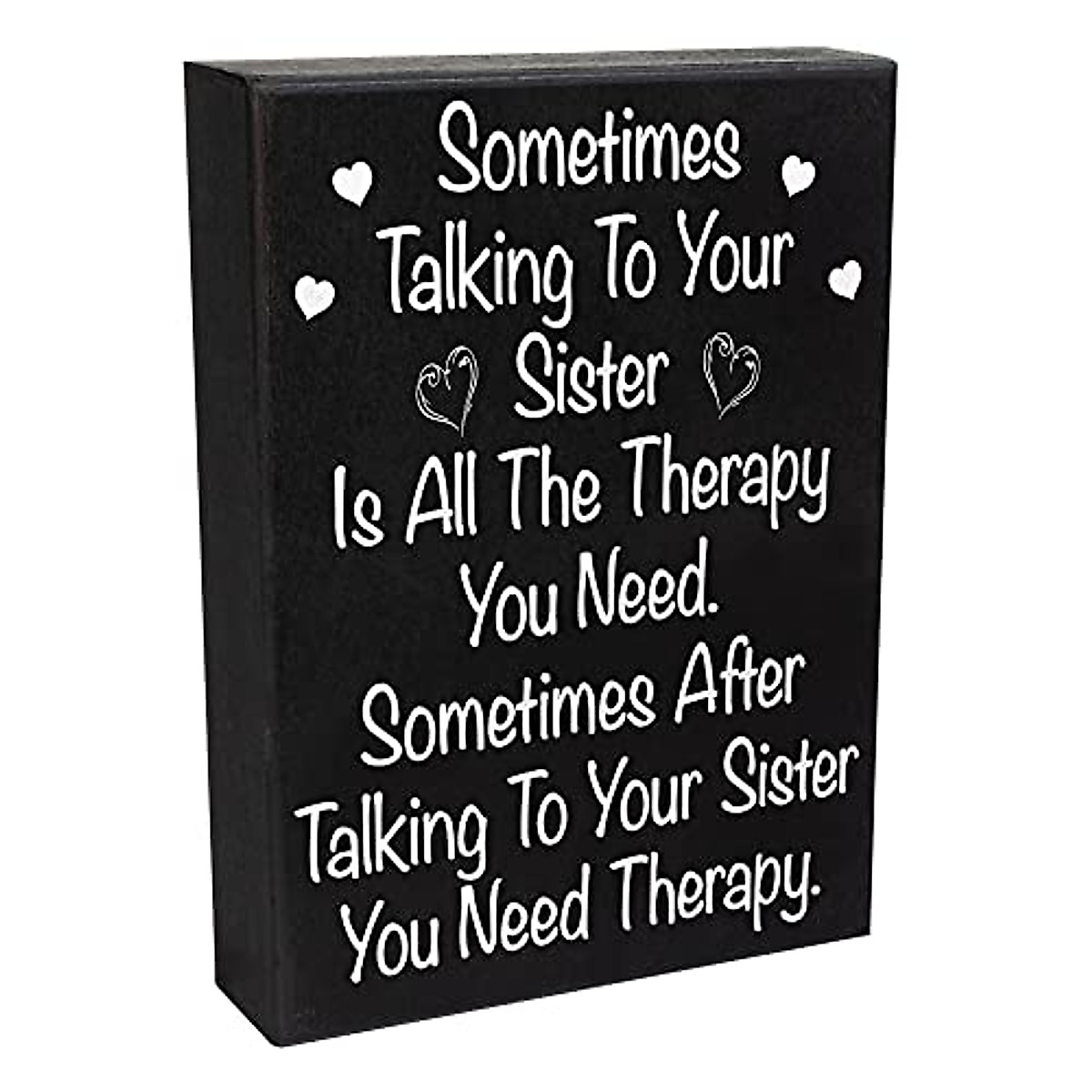JennyGems Funny Sister Gifts, Sometimes Talking To Your Sister Is All the Therapy You Need Wooden Sign, Birthday Gift for Sister, Made in USA