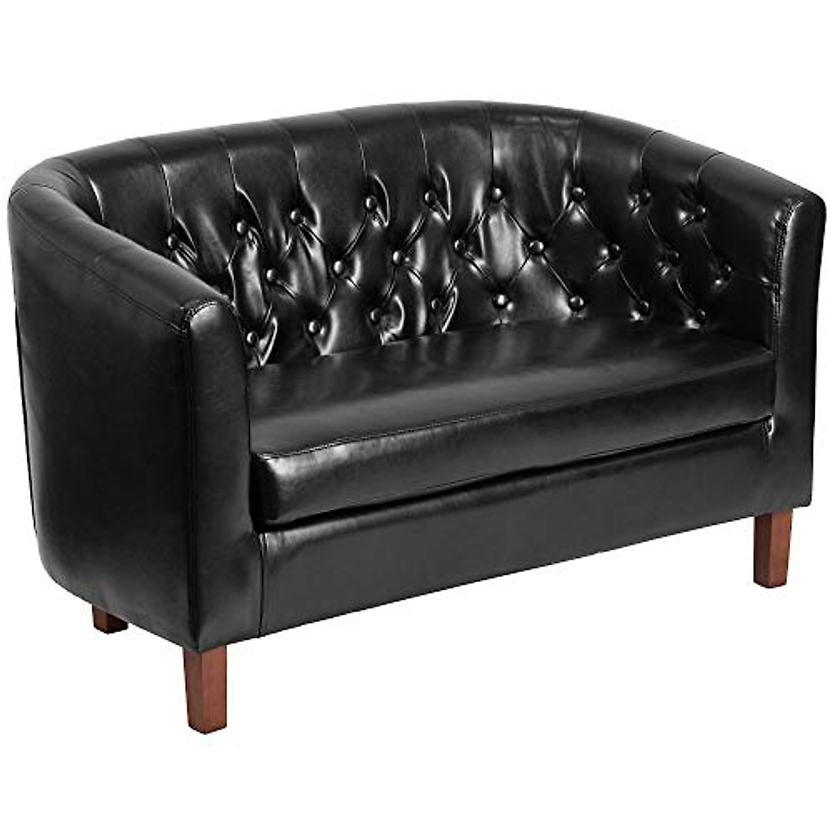 Flash Furniture HERCULES Colindale Series Black LeatherSoft Tufted Loveseat