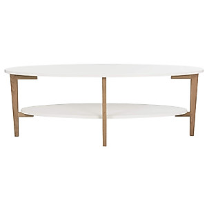 Safavieh Home Collection Woodruff White and Natural Coffee Table