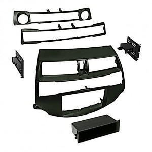 Double DIN Dash Kit for 2008-2012 Honda Accord with Antenna Adapter & Harness… (Dark Metallic) | Compatible with All Trim Levels