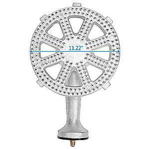 200, 000 BTU Square Heavy- Duty Single Burner Outdoor Stove Propane Gas Cooker Portable Cast Iron Patio Cooking Burner with Adjustable 0-20Psi Regulator for Home Brewing, Turkey Fry