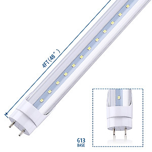 JOMITOP 4 Ft T8 LED Tube Light 22W G13 Base 5000K Daylight White,Ballast Bypass Required, Dual-End Powered, 60W Replacement LED Bulb Lights, 2640 Lumens, Clear Cover, AC 85-277V Pack of 4