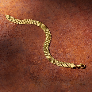 Ross-Simons 18kt Gold Over Sterling Bismark-Link Bracelet. 7 inches