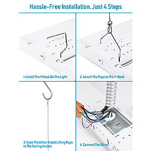 LEONLITE LED Linear High Bay Light 4FT, 225W 30375LM Adjustable Tilt Linear High Bay Shop Light, 135LM/W, 120-277V, 0-10V Dimmable Commercial Hanging Shop Lights for Warehouse, 5000K Daylight, ETL