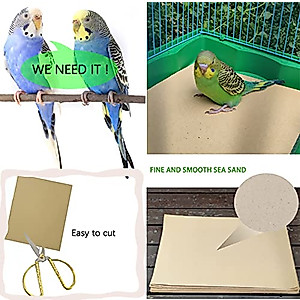 18PCS Gravel Paper for Bird Cage,11x17 Inch Bird cage Liner Gravel Paper Special for Bird Cage in sea Sand-Great for Hard-Billed Birds Safe& Clean & Easy for Improved Digestion