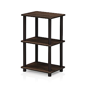 FURINNO Turn-N-Tube 2 Space Shelf, Walnut/Brown