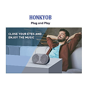 HONKYOB USB Mini Speaker Computer Speaker Powered Stereo Multimedia Speaker for Notebook Laptop PC(Black)