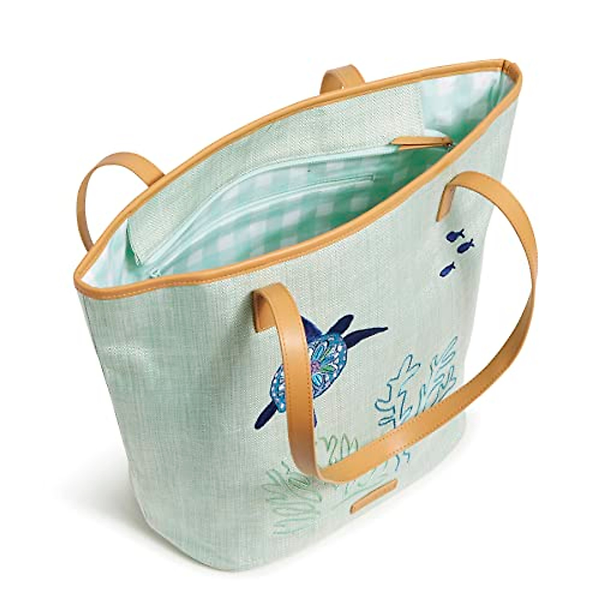 Vera Bradley Women's Straw Bucket Tote Bag, Turtle Dream, One Size