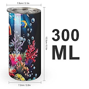 Tropical Fish Funny Coffee Mug Stainless Steel Travel Insulated Tumbler Double Wall Water Cup 10 Oz