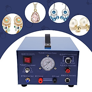 Portable Jewelry Welder Gold Silver Platinum Copper Stainless Steel Welding Machine Professional Precise Spot Welder With Foot Pedal, for Gold Silver Steel Jewelry Welding, Blue