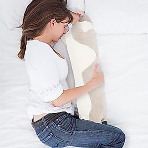 Cute SEENEEY Cat Pillow: Soft 50cm Cartoon Stuffed Animal Toy for Kids & Girls (Long Grey Cat)