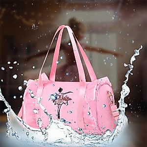 Dorlubel Cute Ballet Dance Bag Tutu Dress Bag with Key Chain for Girls (Pink2 of Long Mesh)