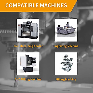 XYunEnZ ISB 3/16'' Carbide Square End Mill Set, 2 Flute Micro Grain Carbide Mill Bits for Alloy Steels/Hardened Steels, 5 Pieces