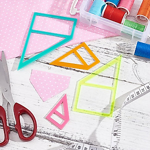 OLYCRAFT 9 Pcs Pet Bandana Sewing Template Set: Arch & Trapezoid Rulers - Acrylic Quilting Templates for DIY Craft Dog Bib Patterns