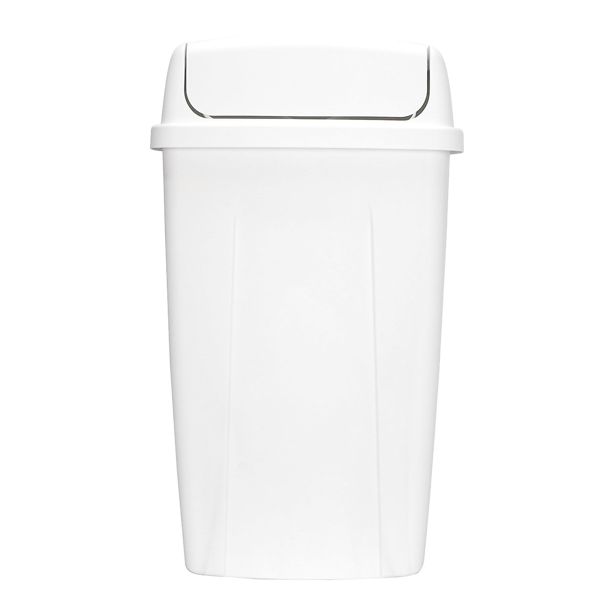 13 Gallon Trash Can, Plastic Swing Top Kitchen Trash Can, White