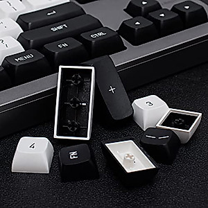 Black and White Keycaps Set 150 Keys MSA Profile Doubleshot Custom Keycaps for Cherry MX Gateron Kailh Box Switches Mechanical Gaming Keyboard