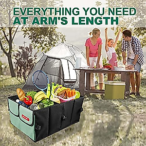 AWELCRAFT Trunk Organizer and Storage - Collapsible Multi-Compartment Car Trunk Organizer - Automotive Consoles & Organizers