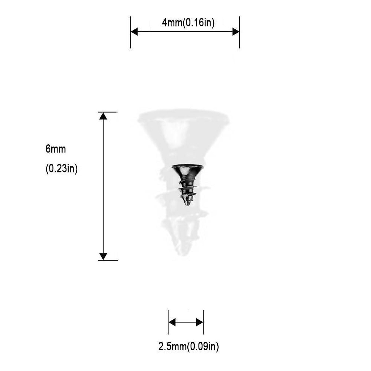 Small Screw, BLUELEC Antique Style Finish Wood Screws for Fastening Plank, Plastic Materials or Resin Plywood, 45° Flat Head, Phillips Drive, 100pcs, (2.5×6mm, 0.1×0.23inch, Black)
