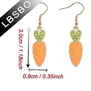Carrot Dangle Earrings Cute Carrot Earrings Carrot Lover Jewelry Vegetable Drop Earrings Food Earrings (Carrot Earrings)