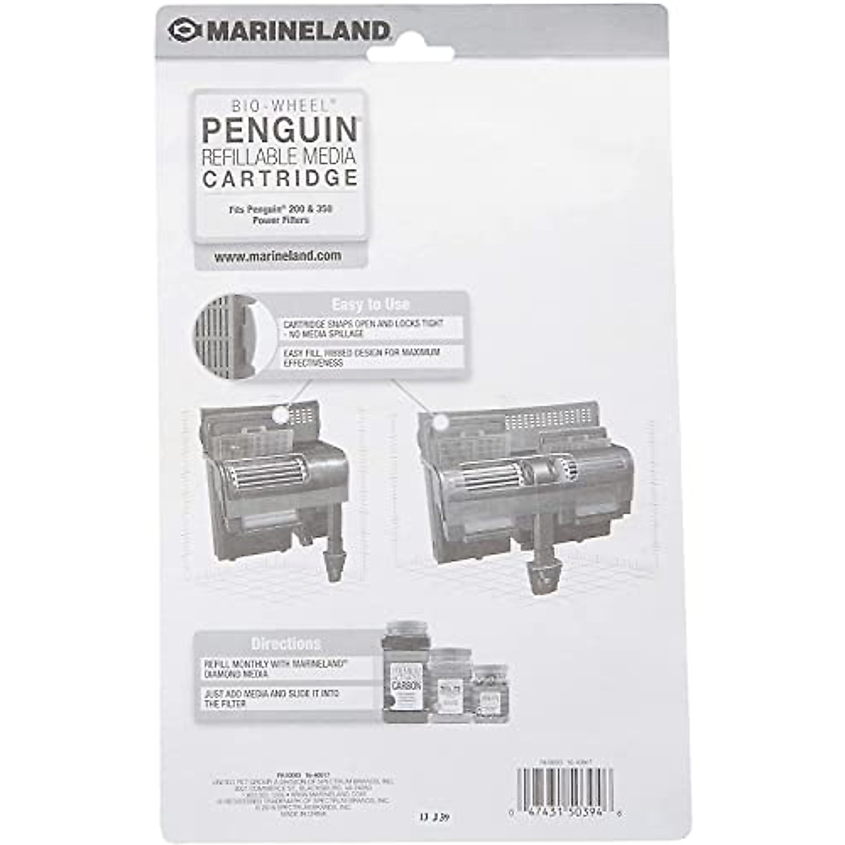 Marineland Penguin Refillable Media Cartridge, Fits 200 And 350 Power Filters, Model:PA10093, Black