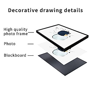 3 Framed Abstract Canvas Wall Art, Artwork in Blue, White and Grey, Simple and Elegant for Living Room Bedroom Office Decor