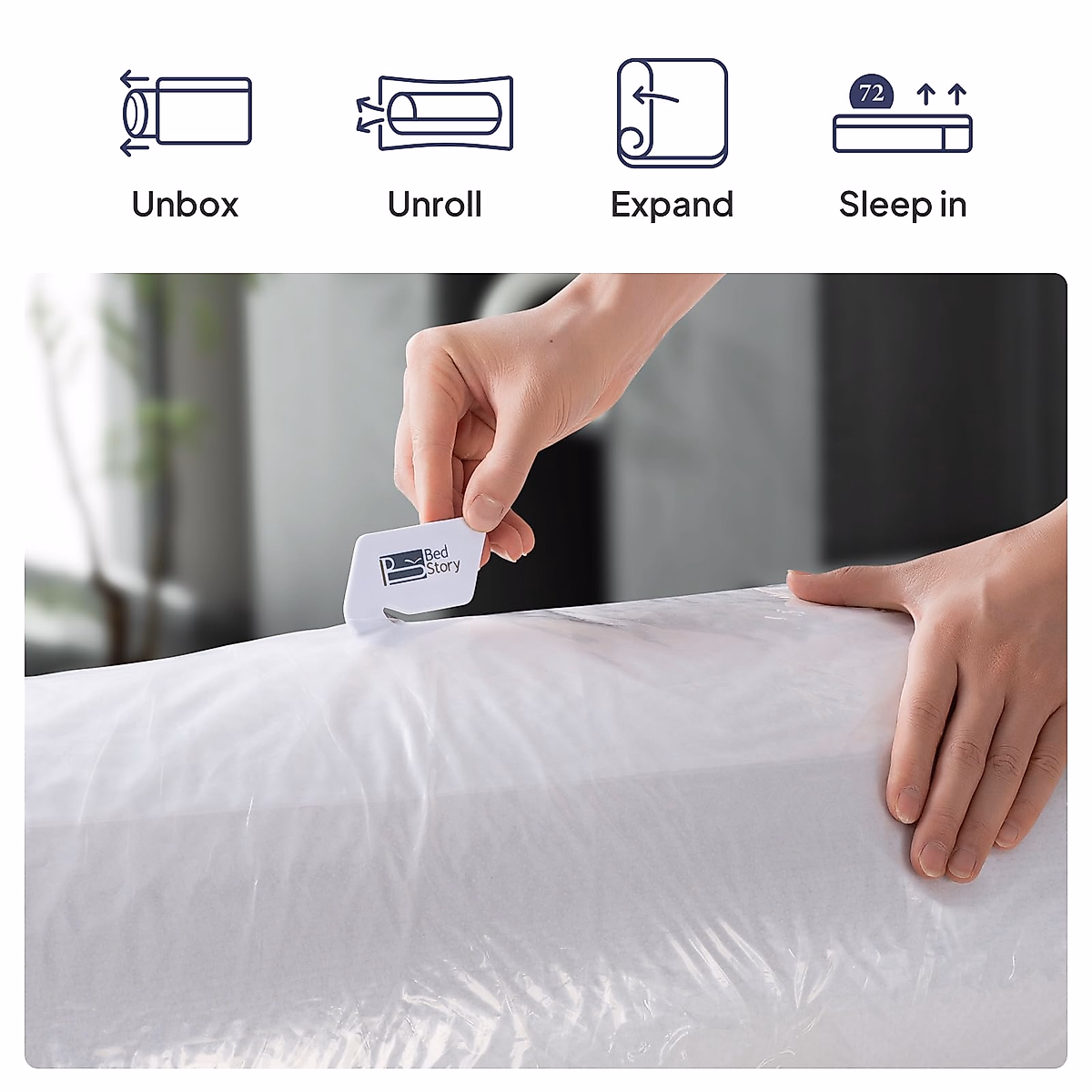 BedStory King Mattress, 14 Inch King Size Hybrid Mattresses in a Box with Pocket Spring Motion Isolation No Fiberglass CertiPUR-US Certified