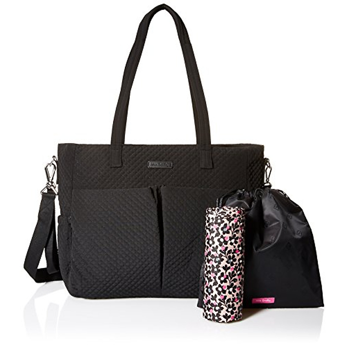 Vera Bradley Women's Microfiber Ultimate Baby Diaper Bag, Classic Black, One Size