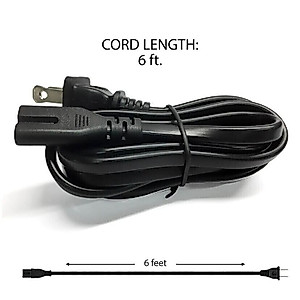 Marg 6Ft 2 Prong Polarized Power Cord for Arris Router Modem; Vizio Sharp Sanyo Emerson TV; Sony Playstation 1 2 PS1 PS2 XB DC Console System; Bose Companion 3 5 Speaker Audio System AC Wall Cable