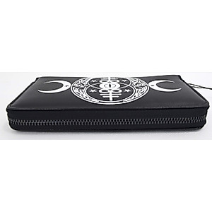 Lost Queen New Moon Wallet Gothic Occult Moon Magick & Leviathan cross Black Wallet, Large