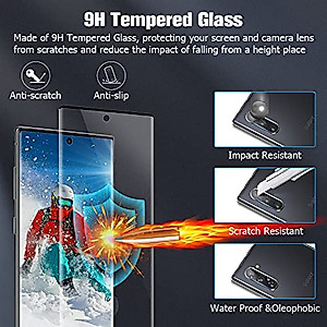 [2+2 Pack] Galaxy Note 10 Screen Protector, Tempered Glass [Fingerprint Compatible] [3D Full Edge Covered] [9H Hardness] [HD Screen] ]Case Friendly Glass Protector, For Galaxy Note 10 6.3 Inch